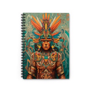 Aztec Warrior Art Print A5 Lined Spiral Notebook Diary, Cute Boyfriend ...