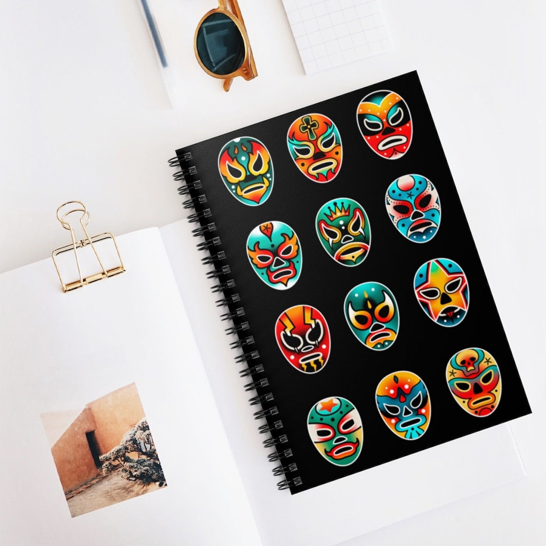 Lucha Libre Mask Cute Notebook Mexican Wrestler Notebook With - Etsy
