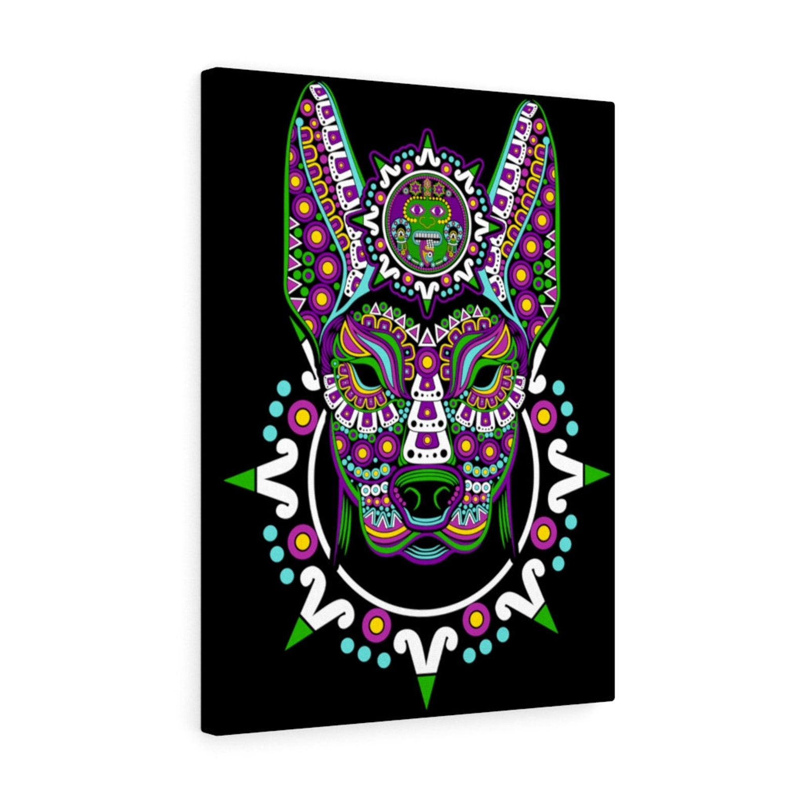 Xoloitzcuintli gallery wrap canvas print xolo aztec art print - Etsy Polska