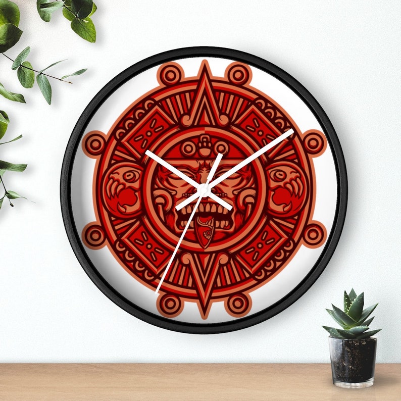 Unique Wall Clock Mayan Calendar Battery Wall Clock Mayan Art - Etsy