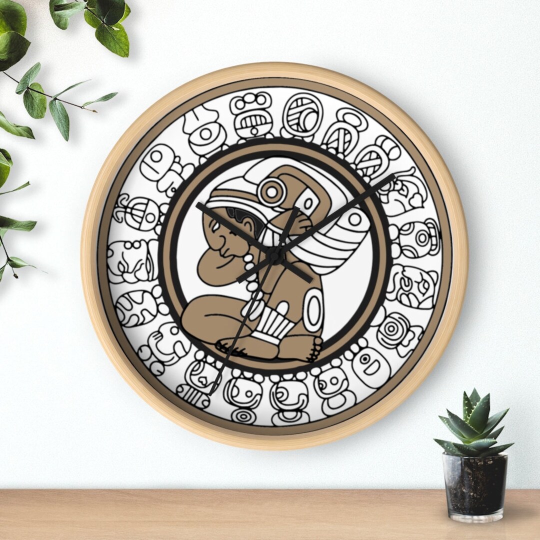 Unique Wall Clock Mayan Calendar Battery Wall Clock Mayan Art Mexican ...