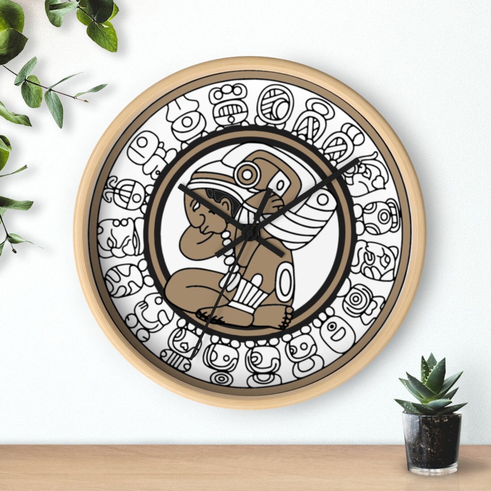 Unique Wall Clock Mayan Calendar Battery Wall Clock Mayan Art - Etsy