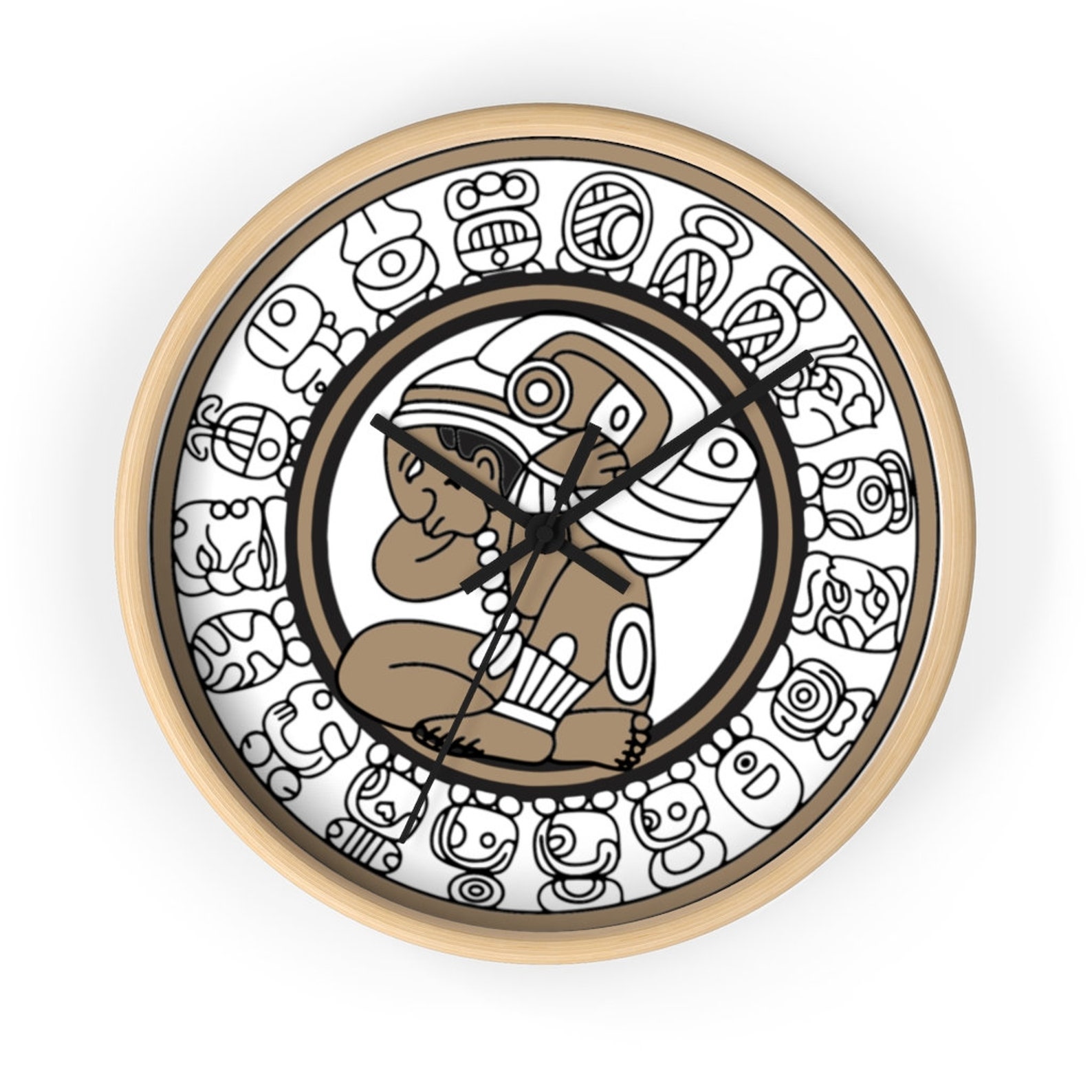 Unique Wall Clock Mayan Calendar Battery Wall Clock Mayan Art - Etsy