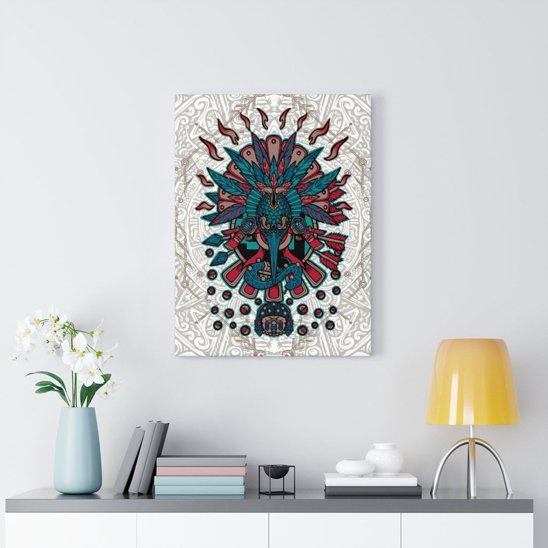 Hummingbird Aztec Print on Canvas for Mexican Home or Office Decor - Etsy
