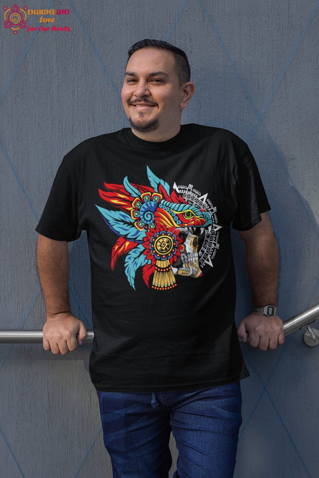 Quetzalcoatl Mens Aztec Shirt Mexican Tshirt Aztec Art Print - Etsy