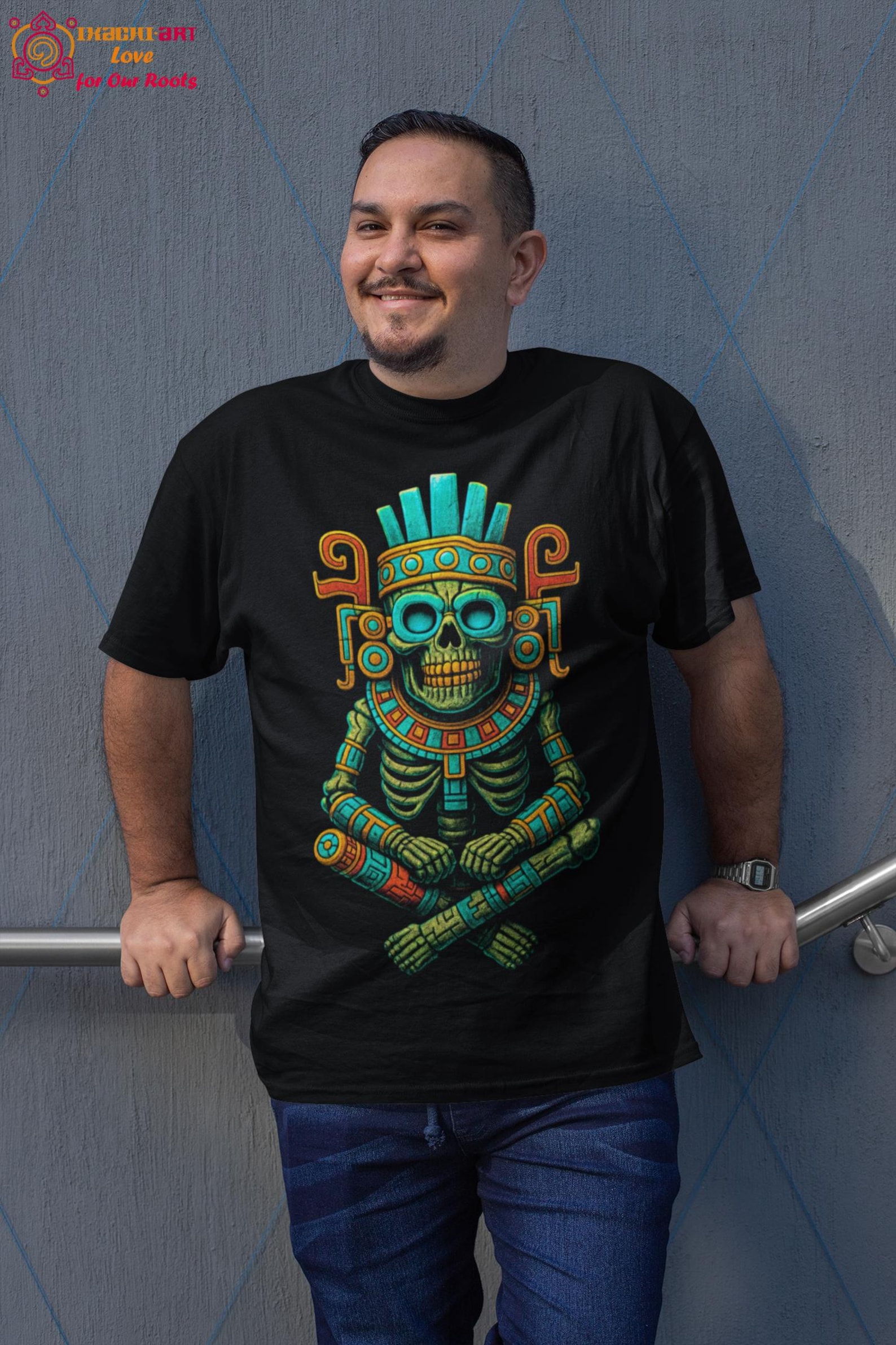 Tlaloc Aztec Rain God T-shirt: Mexican Skull Streetwear - Etsy