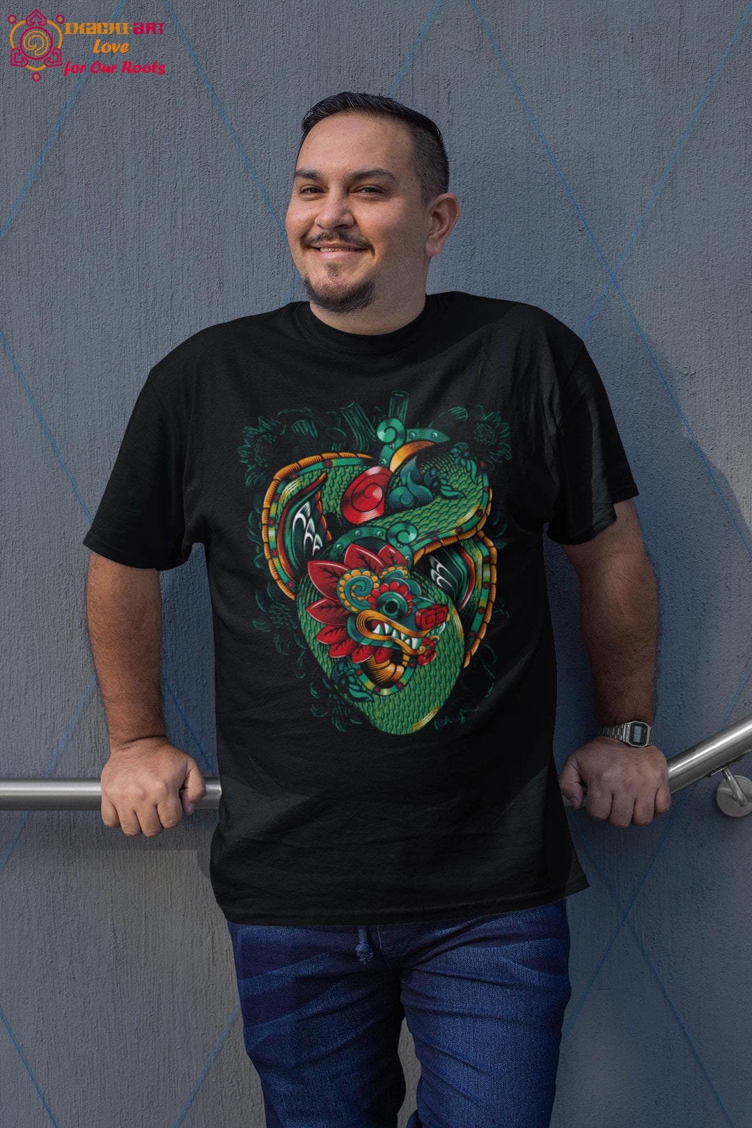Yolotl Heart Quetzalcoatl Aztec Art Men's T-shirt Mexico Pride Gift - Etsy