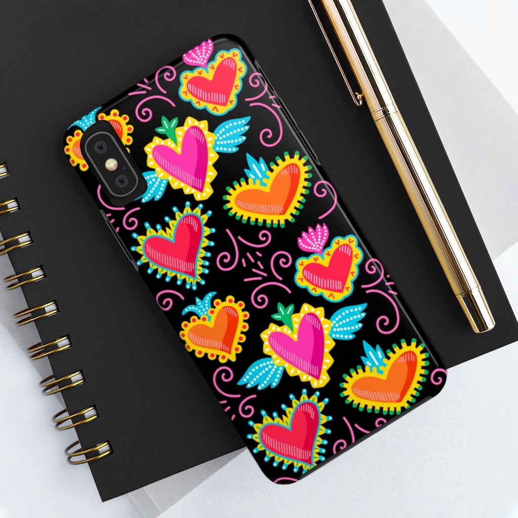 Tough Phone Case Sacred Heart Art Folk Art Mexico Custom | Etsy