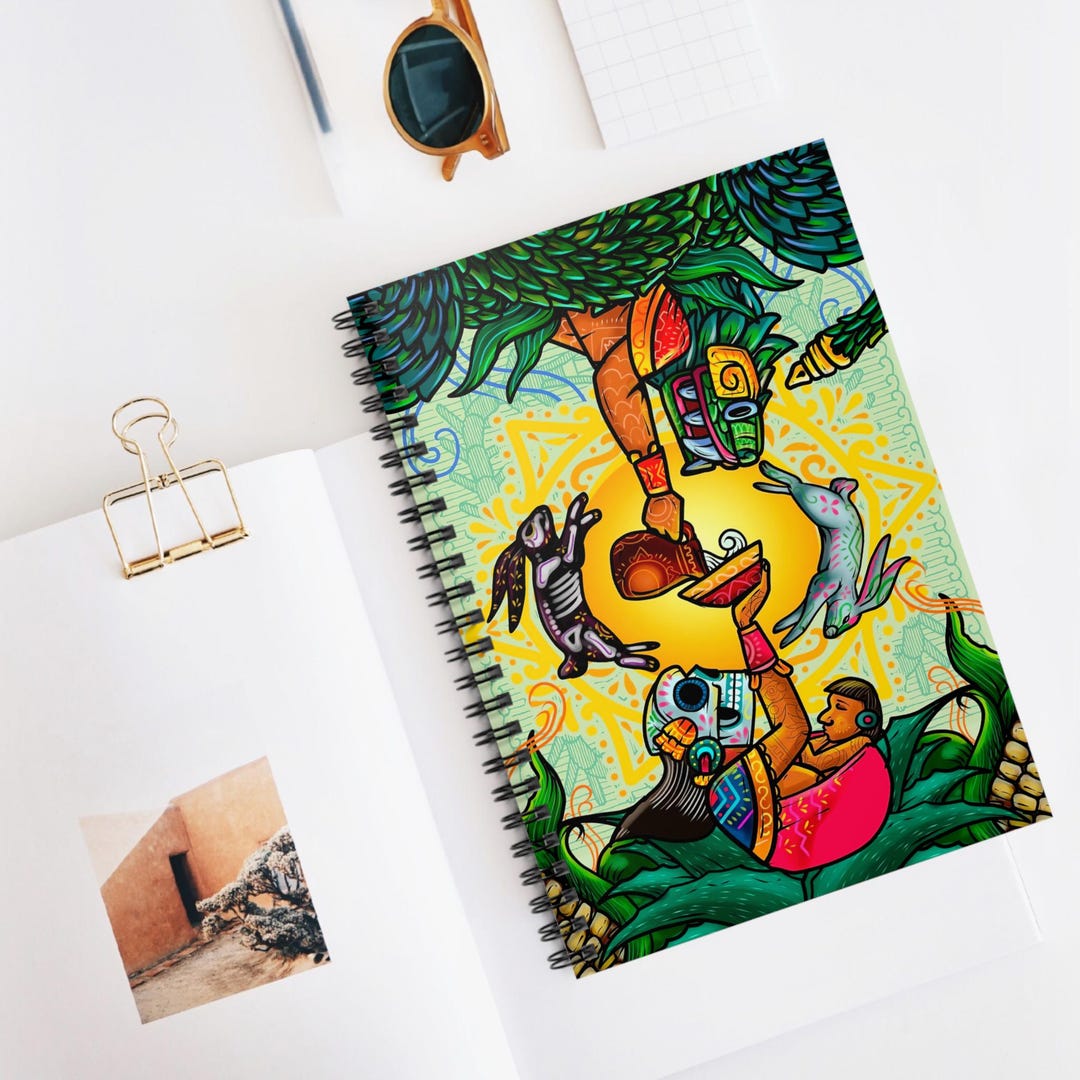 Quetzalcoatl Aztec Art Print Notebook: Spiral Lined Journal for ...