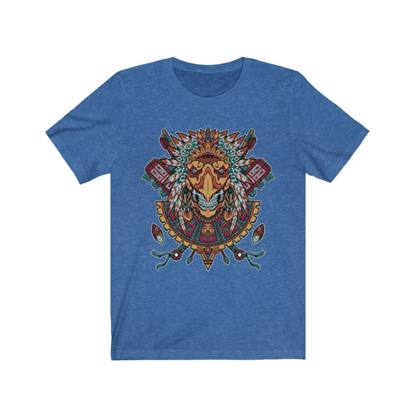 Mens Aztec Shirt Warrior Print Mexican T Shirt Eagle Warrior - Etsy