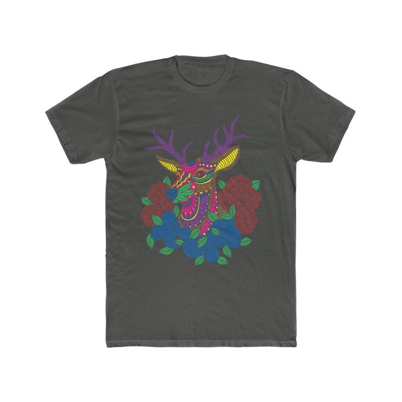 Magical Huichol Deer T-shirt: Mexican Wildlife Art, Colorful Nature ...