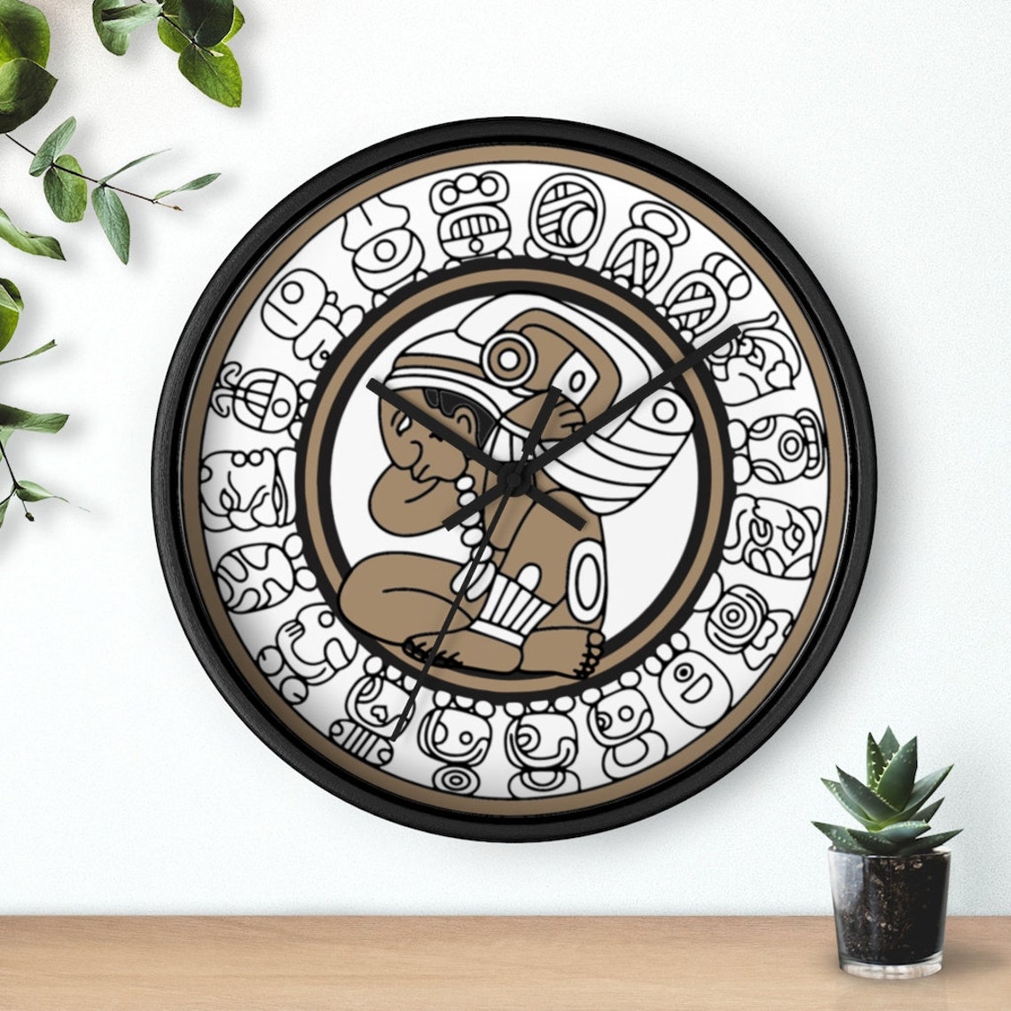 Unique Wall Clock Mayan Calendar Battery Wall Clock Mayan Art - Etsy