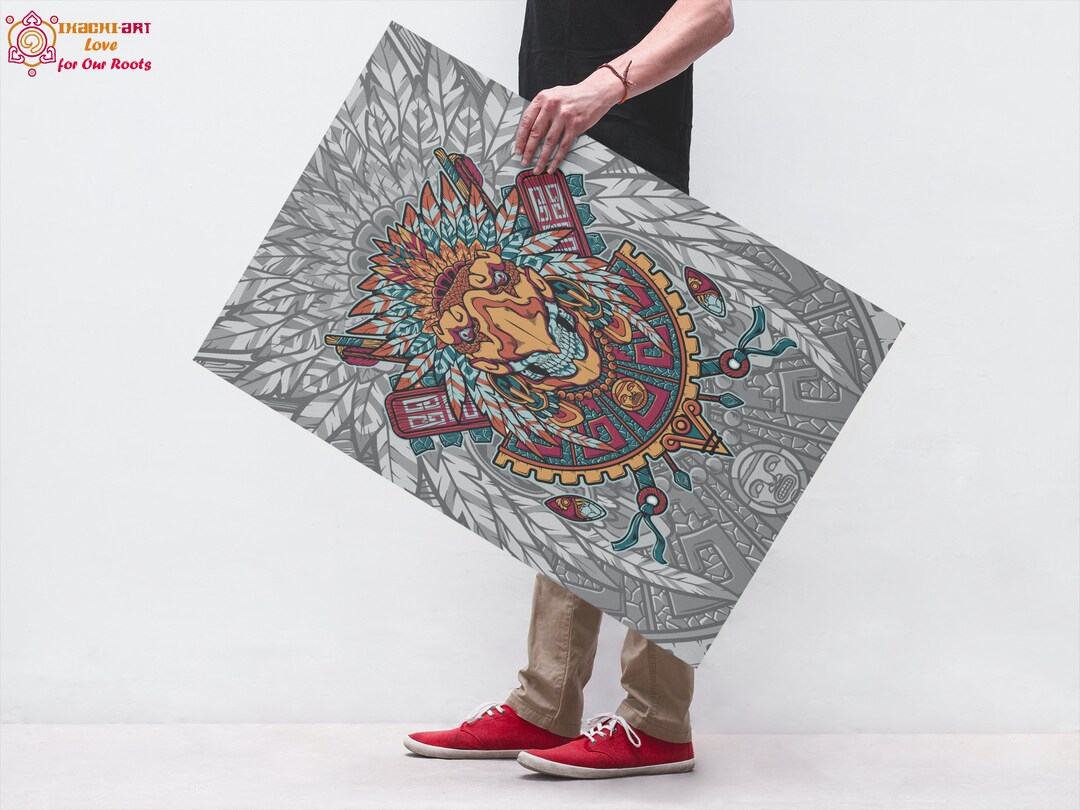 Aztec Eagle Warrior Mexican Wall Art Print for Home Decor and Guest ...