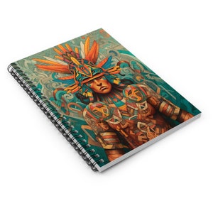 Aztec Warrior Art Print A5 Lined Spiral Notebook Diary, Cute Boyfriend ...