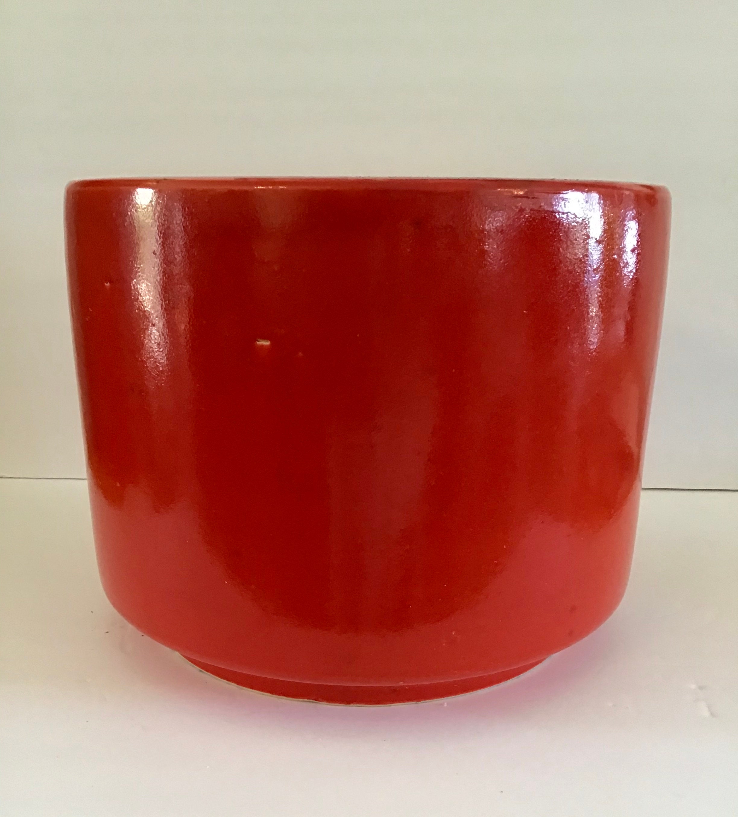 1960s Red Glazed Planter o Cachepot - Etsy España