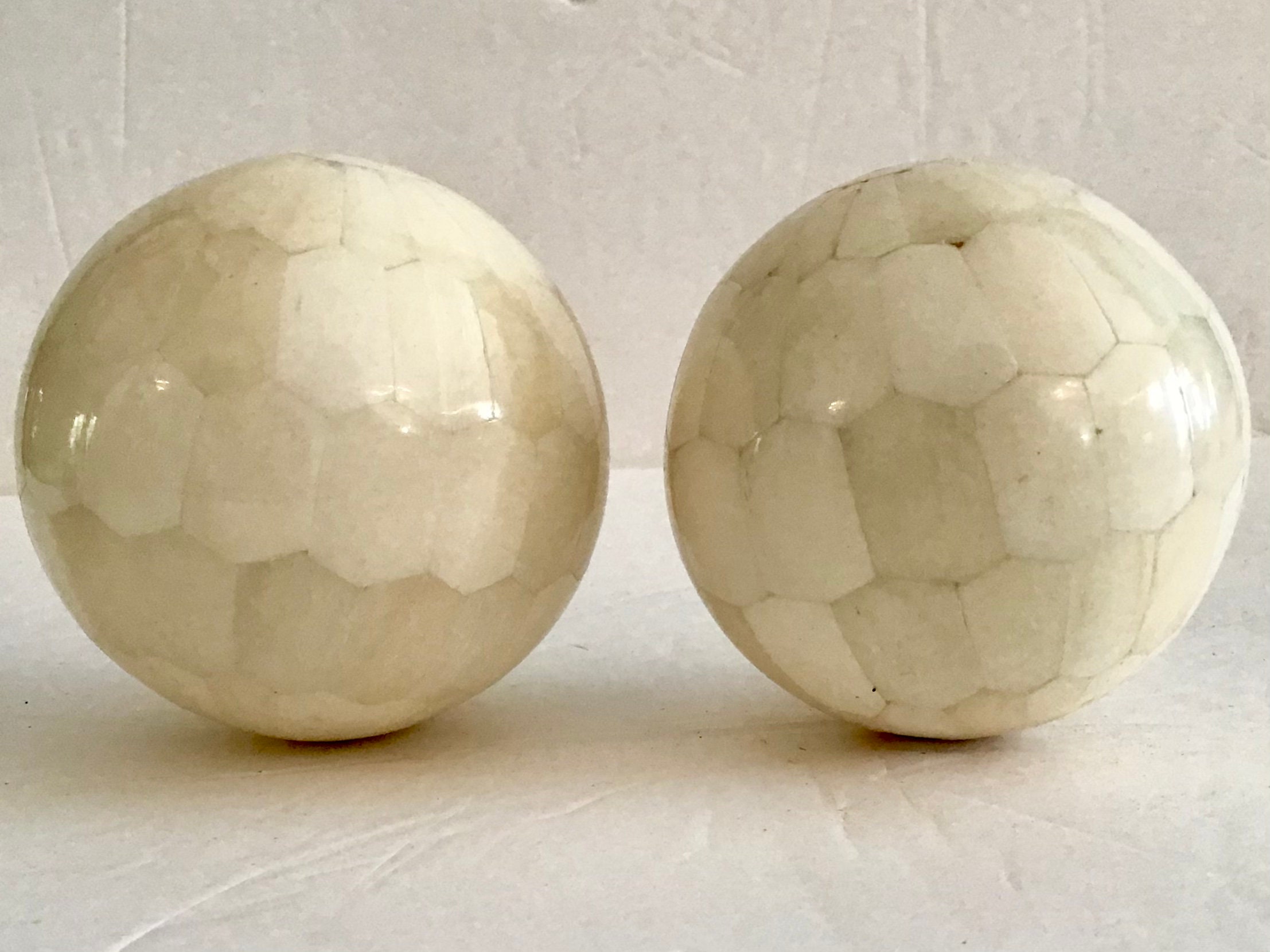 Pair of Tessellated Bone Made Spheres by Enrique Garcel - Etsy