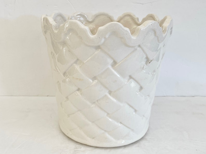 Faux Woven Basket Ceramic Cachepot - Etsy