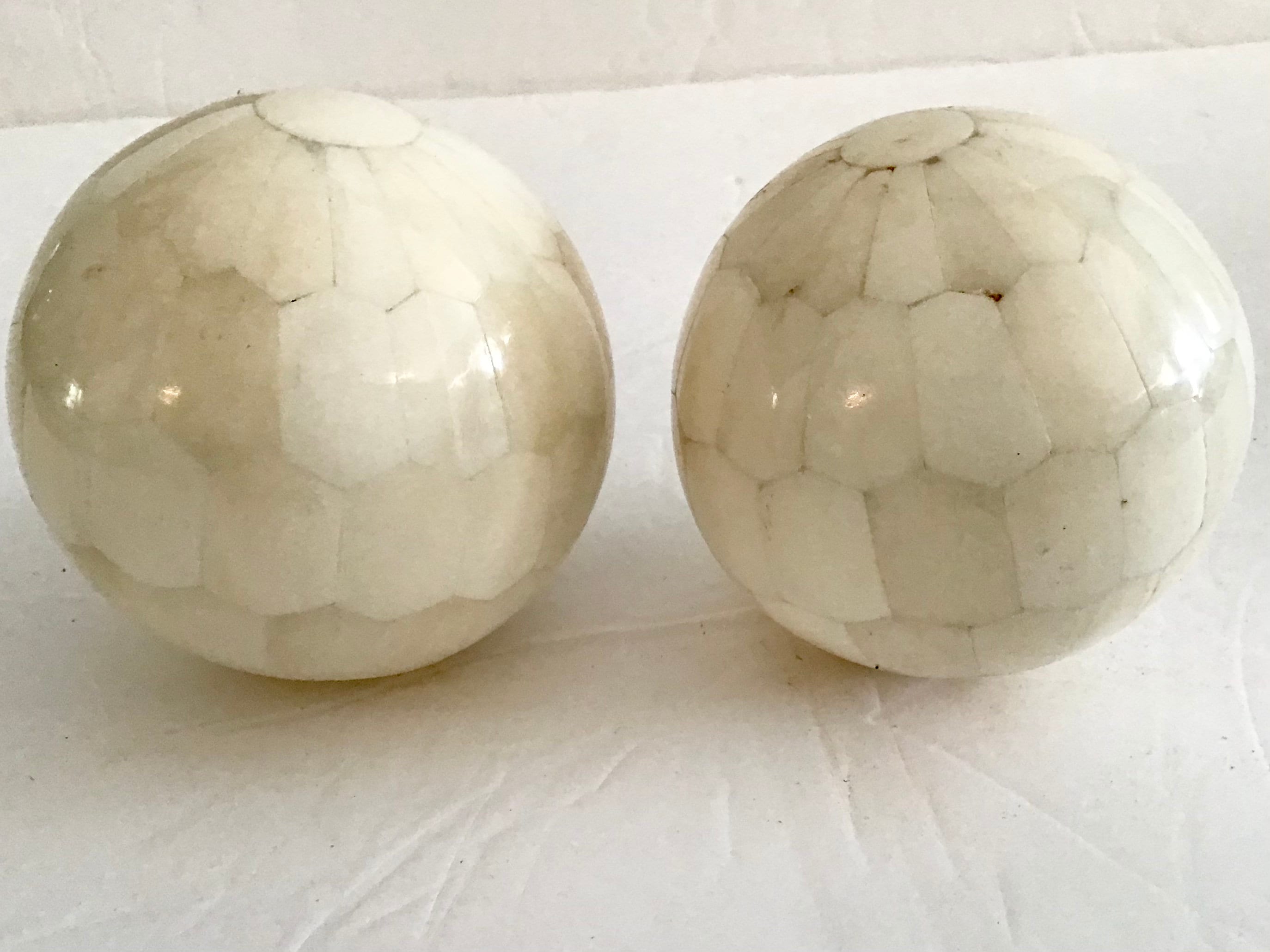 Pair of Tessellated Bone Made Spheres by Enrique Garcel - Etsy