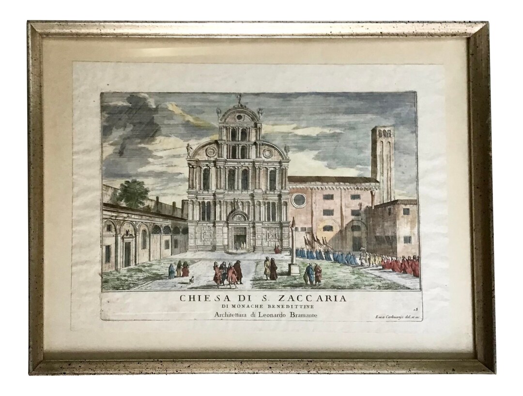 Architectural Italian Lithograph of a Church - Etsy