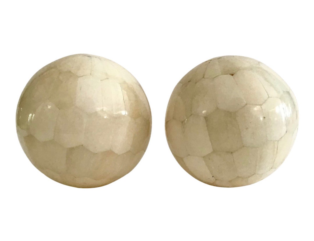 Pair of Tessellated Bone Made Spheres by Enrique Garcel - Etsy
