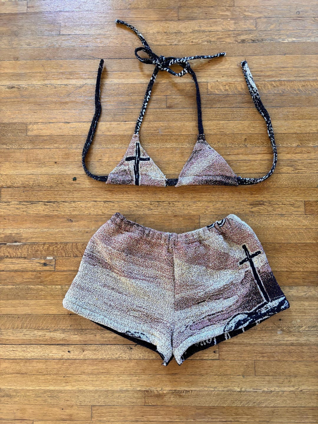 Upcycled Cross Bikini Beach Set - Etsy
