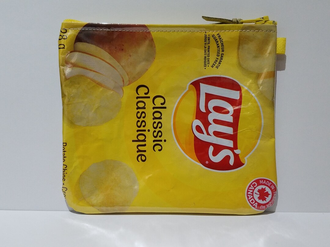 Lays Classic Upcycled Zipper Pouch, Recycled Zipper Bag, Handmade Bag ...