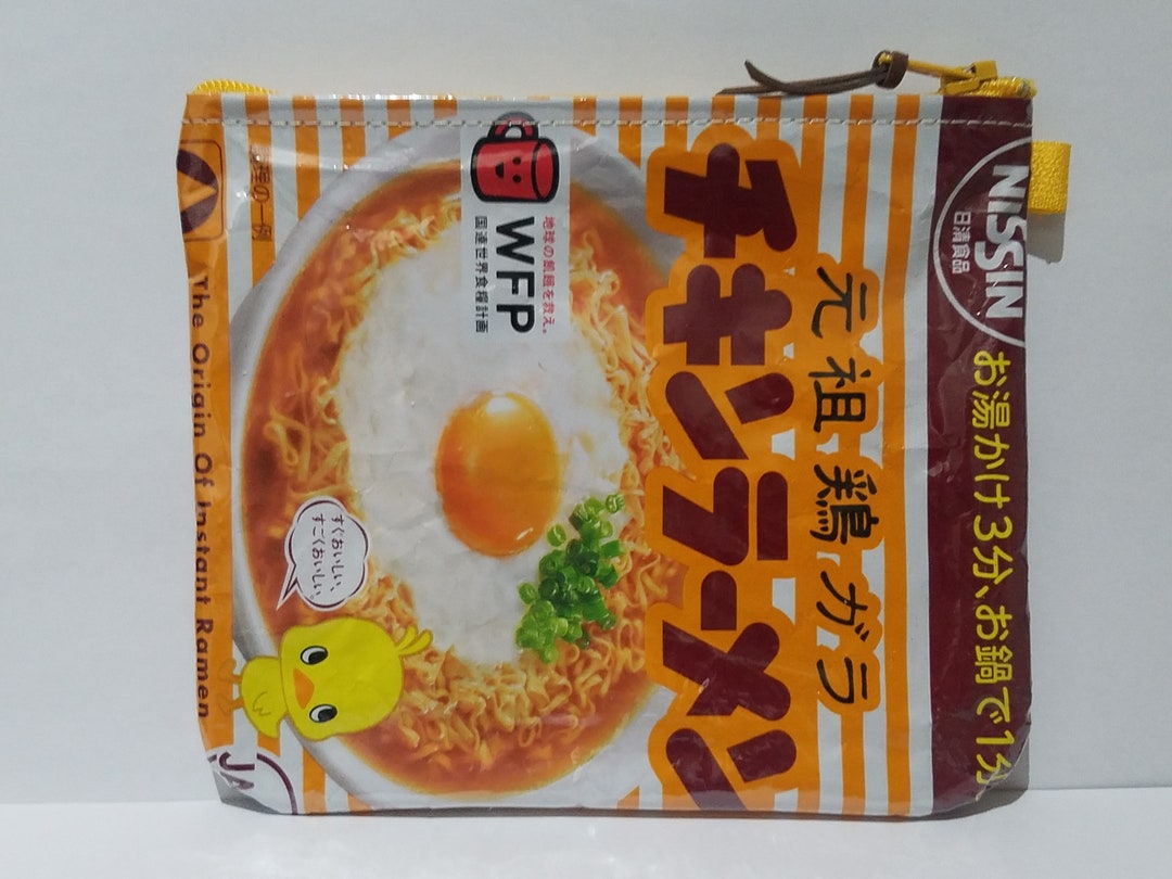 Japanese Ramen Upcycled Zipper Pouch, Recycled Zipper Bag, Handmade Bag ...