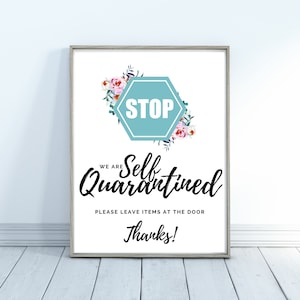 Quarantine Sign Printable Self Quarantine Poster Door | Etsy