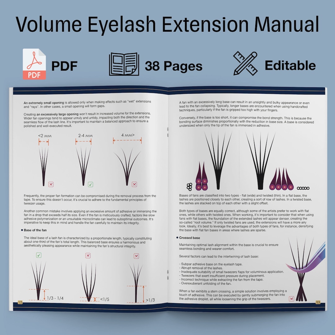 Volume Eyelash Extension Manual. Lash Extension Guide. Volume Lash ...