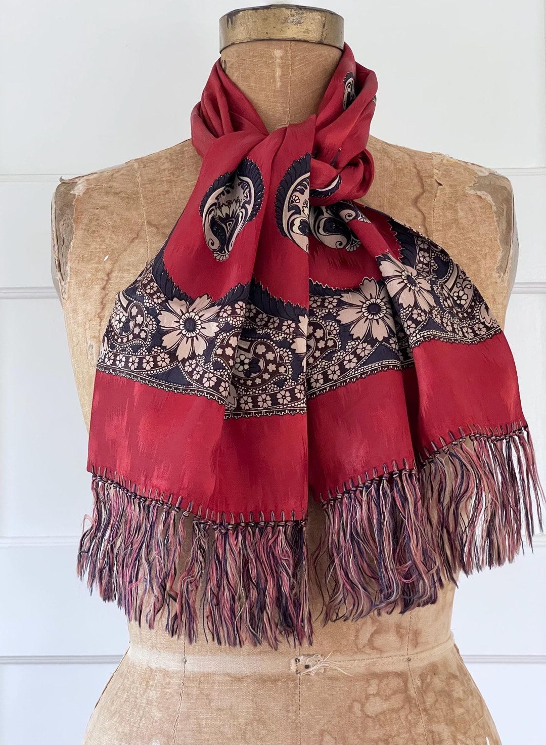 Vintage 40s 50s Dramatic Opera Scarf Styled by Currie Scarf Art Nouveau ...