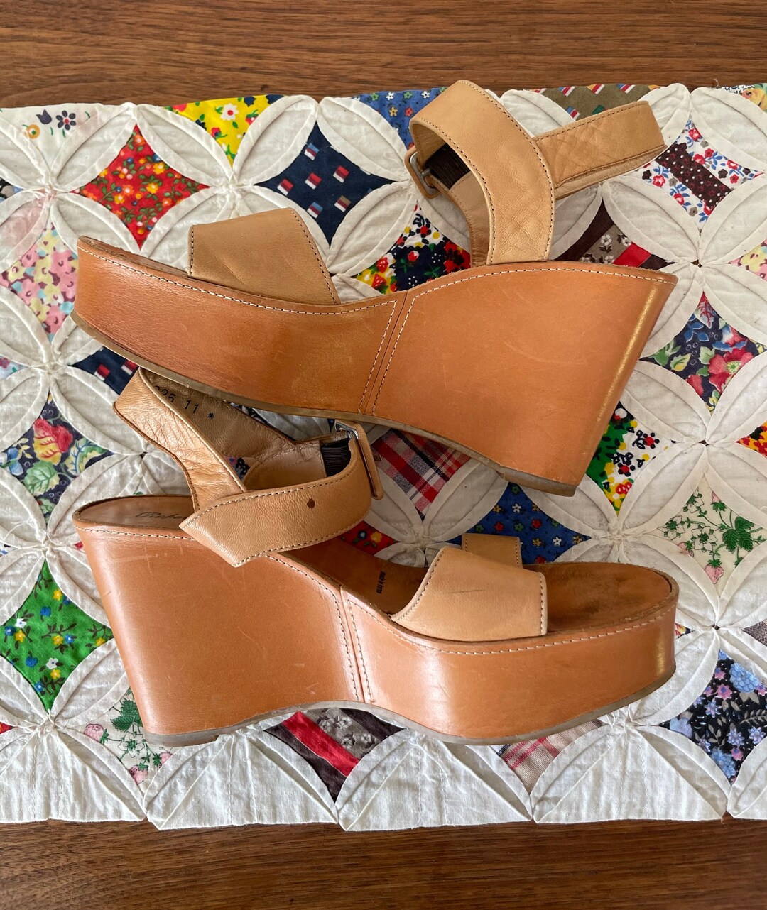 Vintage Y2K Leather Wedge Platform Sandals | Luxurious Robert Clergerie ...
