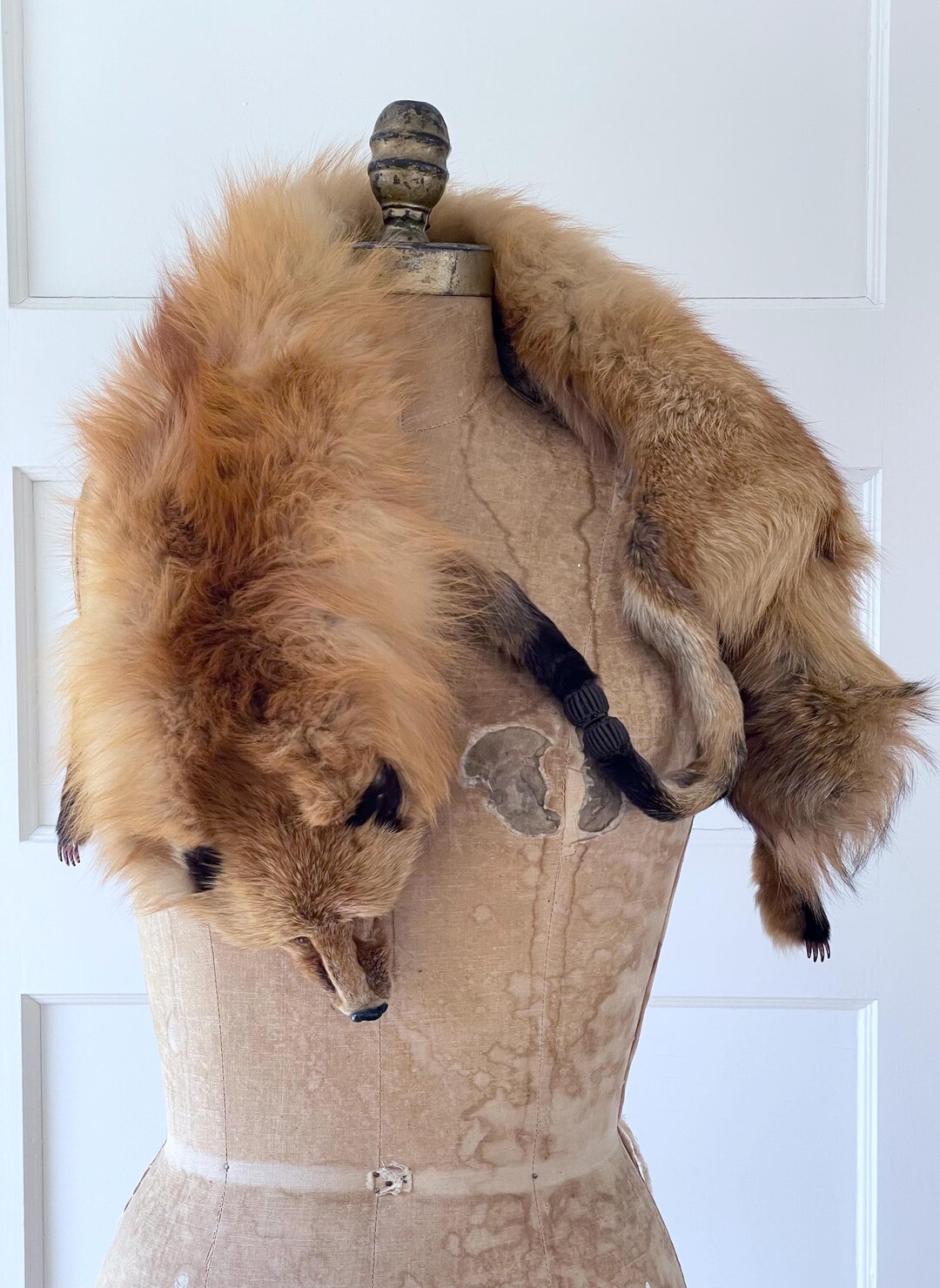 Vintage Glamorous Rare 1940s Natural Red Fox Fur Scarf Fur Neck Stole ...