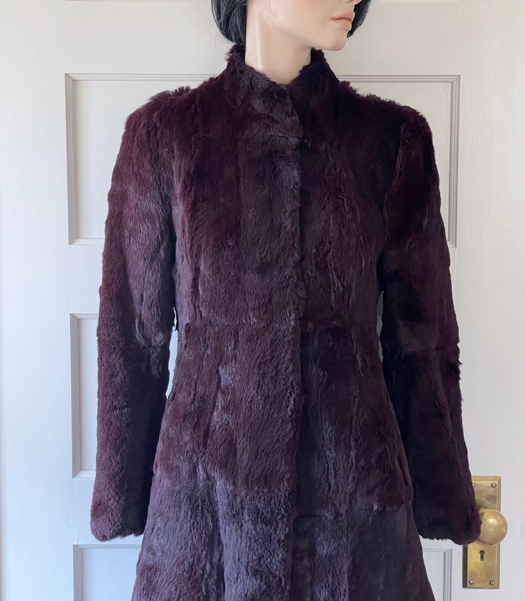 Vintage 70s Reversible Rabbit Fur Coat | Maxi Reversible Rain Coat ...