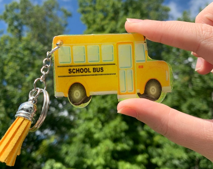 School Bus Keychain Back to School Bus Drivers Bus - Etsy