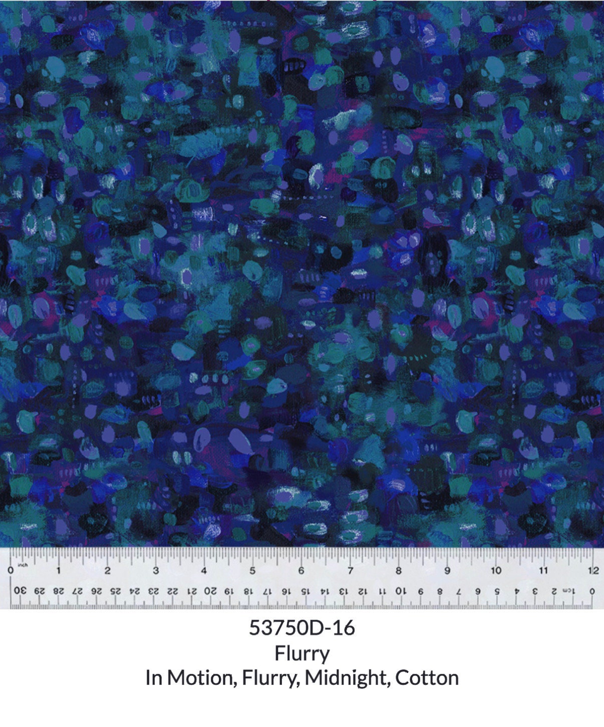 Midnight, Blue Flurry, in Motion, Fabric by Melissa Marie Collins for ...