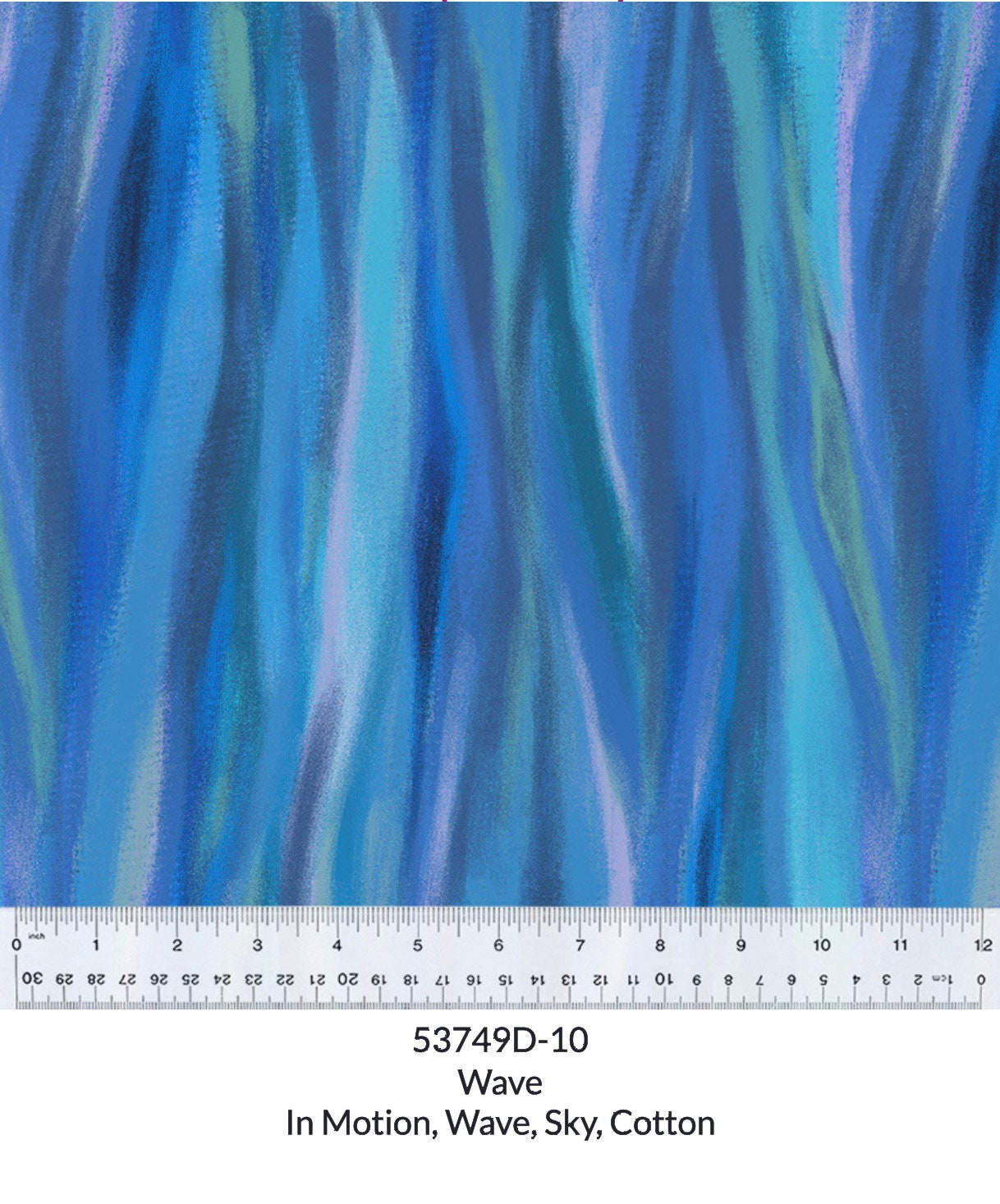 Sky, Blue and Light Blue Wave Stripe, in Motion, Fabric by Melissa ...