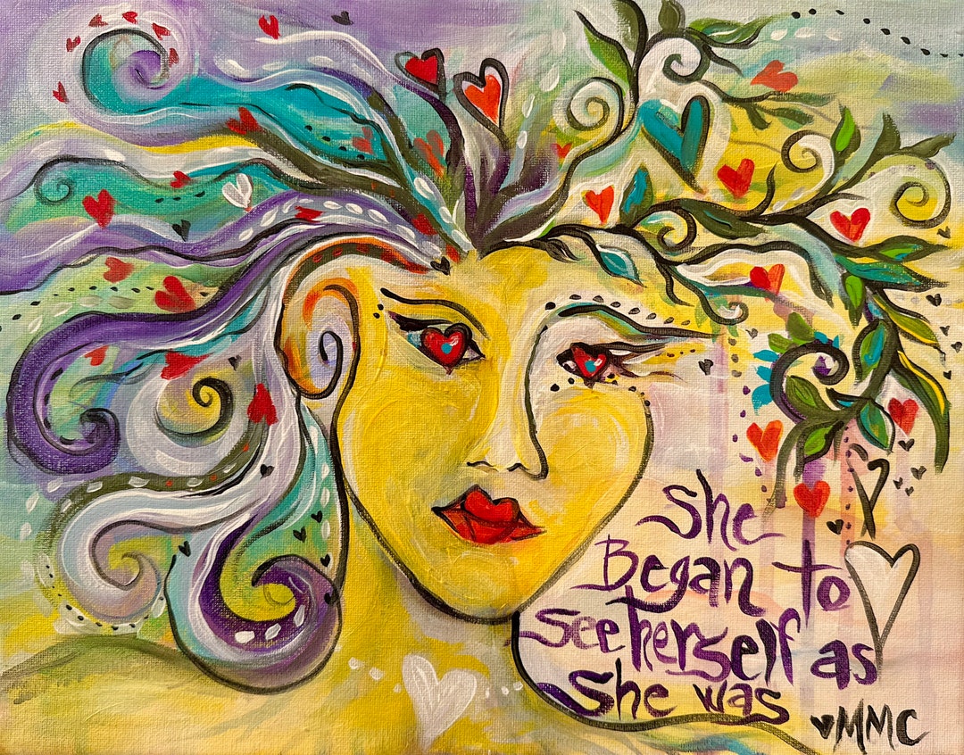Woman's Face Art Painting | 'as She Was' | 14" X 11" Original Acrylic ...