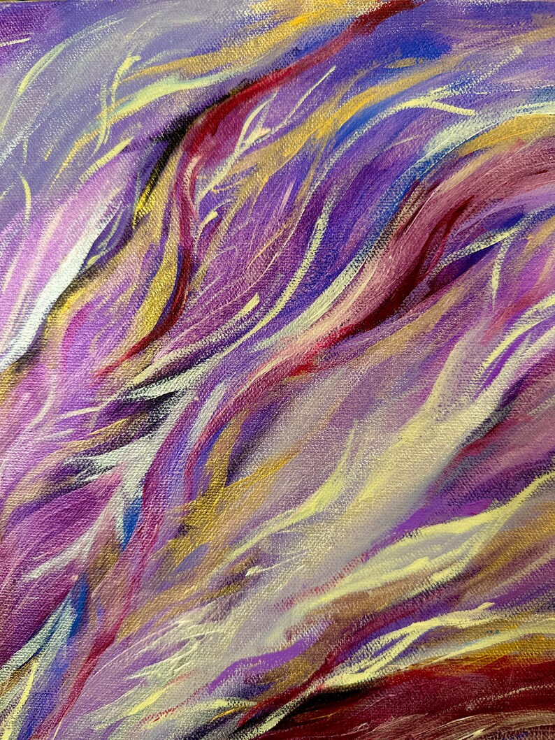Purple Abstract Art Painting | 'heart Encounter' | 16" X 20" Original ...