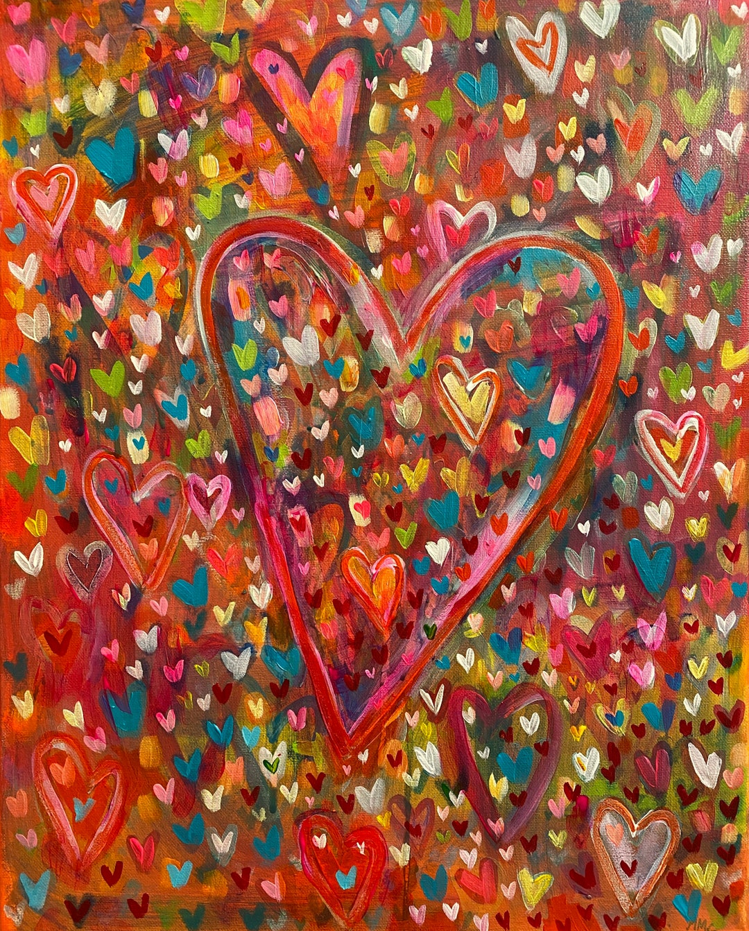 Love is Messy, but Worth It- Heart Painting - Etsy