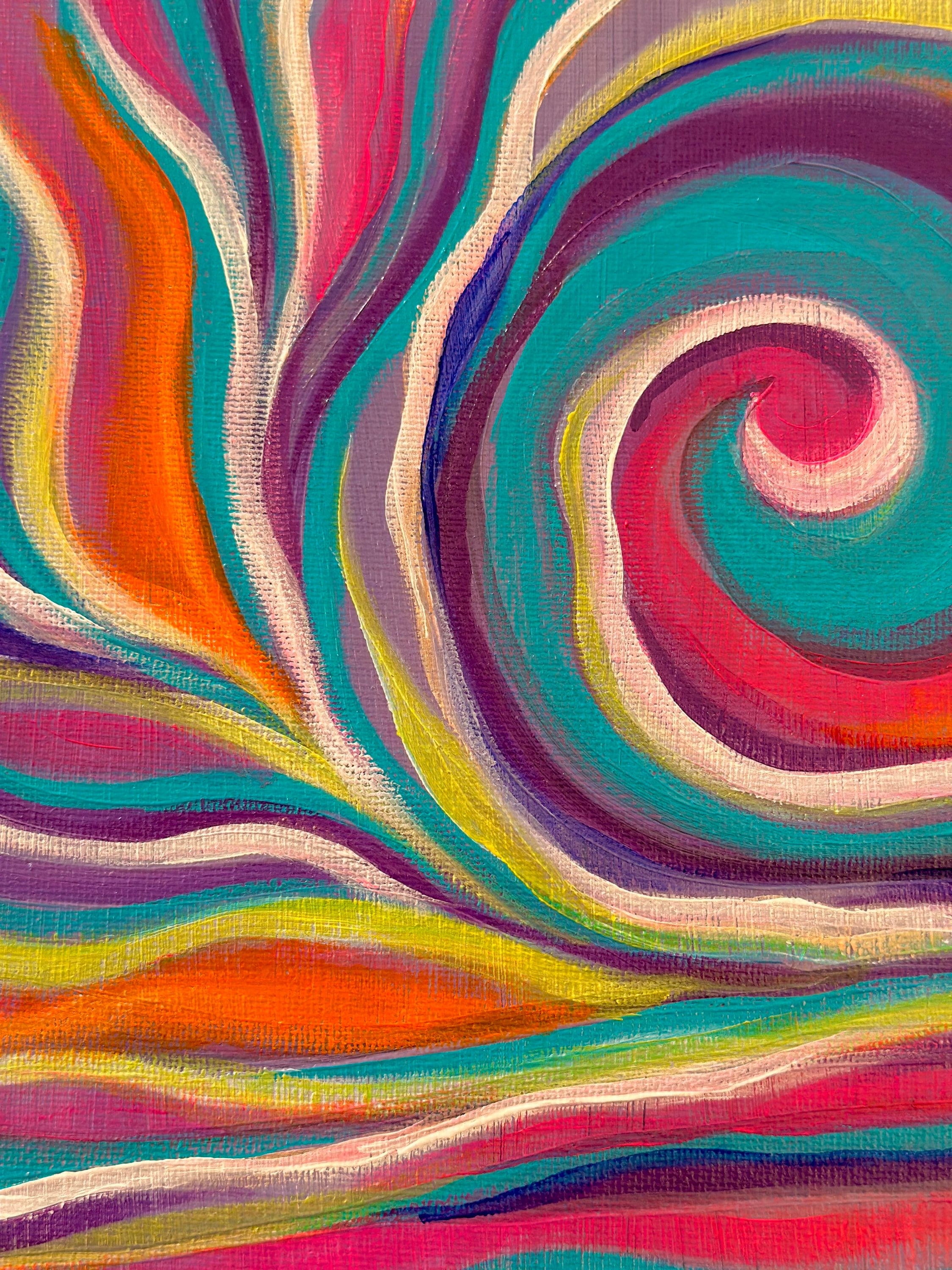 Colorful Swirls Art Painting - Original Acrylic Painting - 'in the Wake ...