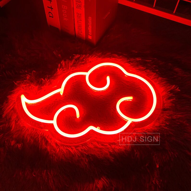 Anime Cloud Neon Sign Akatsuki Neon Sign Bedroom Neon Led - Etsy
