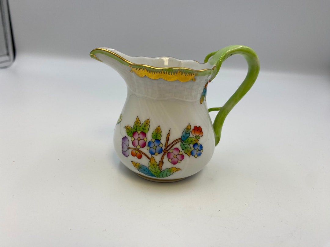 Herend QUEEN VICTORIA Green Border Cream Pitcher Small 1644 - Etsy