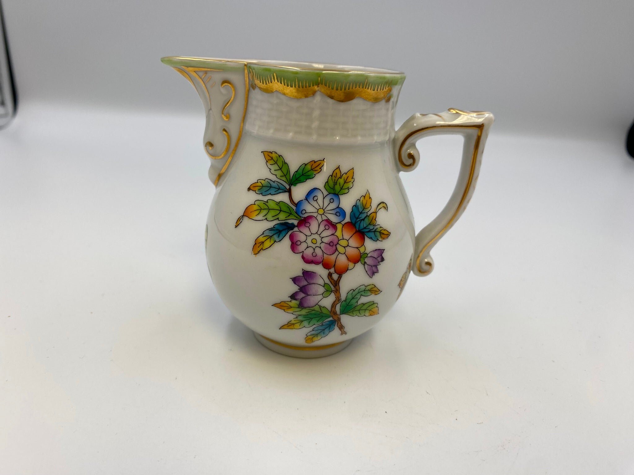 Herend QUEEN VICTORIA Green Border Cream Pitcher 635 - Etsy