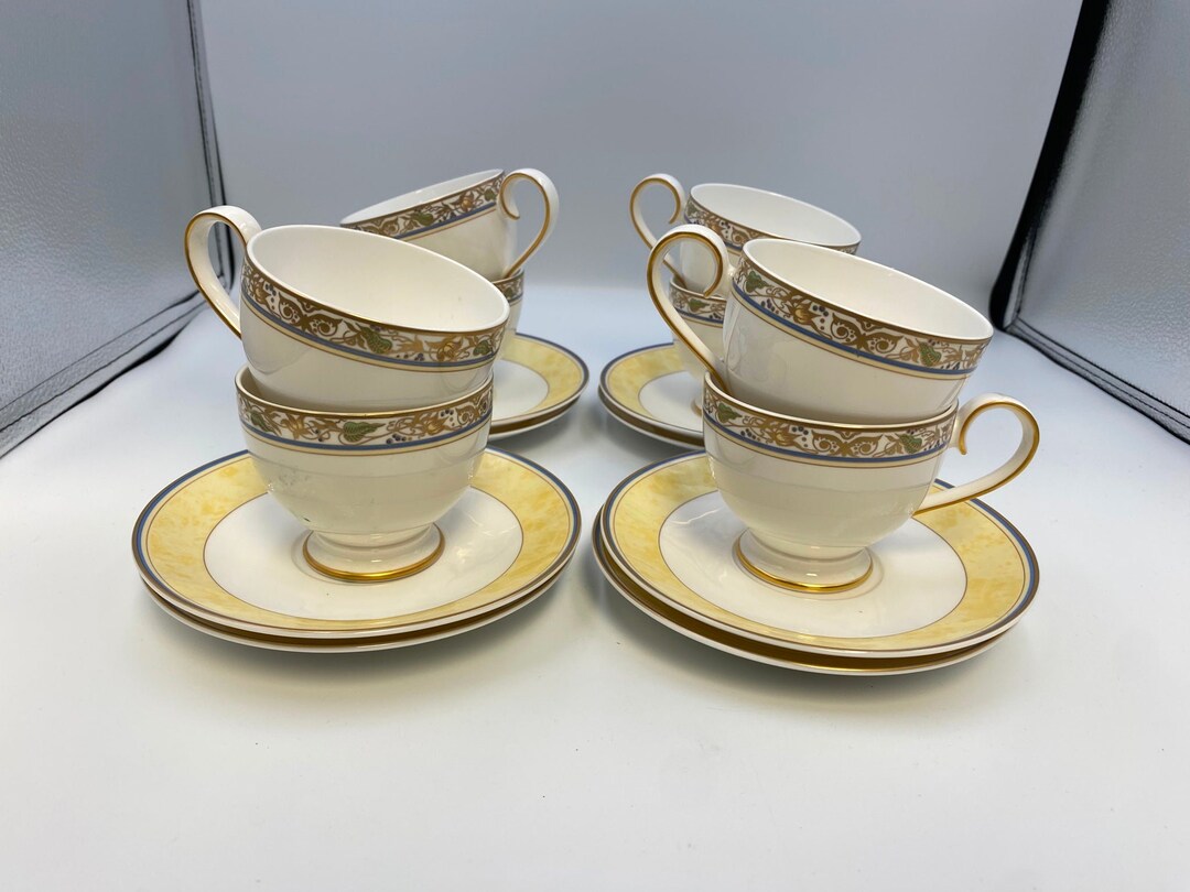 Set of 8 Villeroy & Boch / Heinrich Bone China Villa CANNES Cup and ...