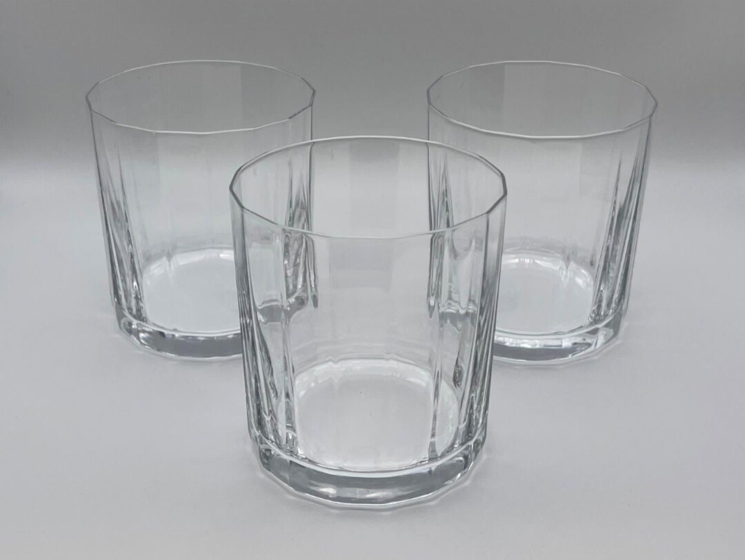 Set of 3 Dansk Crystal FACETTE Double Old Fashioned Glasses - Etsy