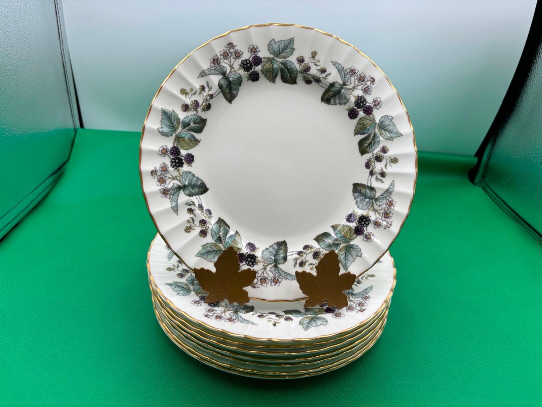 Set of 7 Royal Worcester Bone China LAVINIA Salad Plates England cream ...