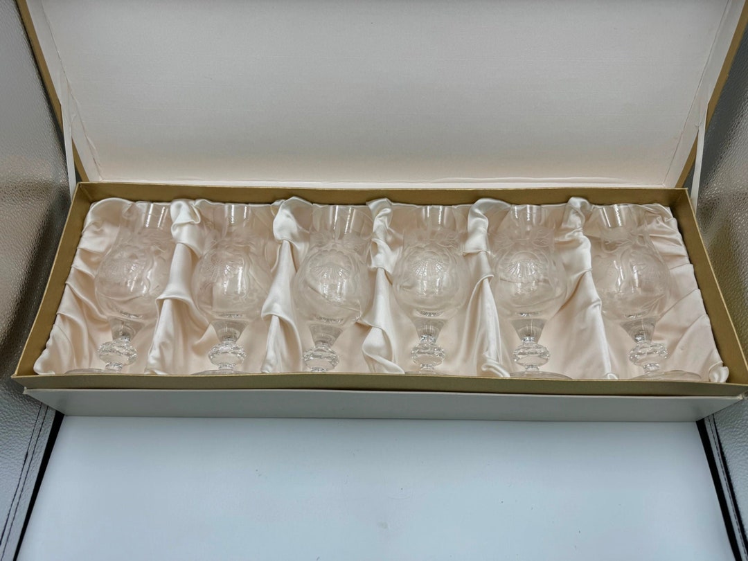 Set of 6 Incredible Rare Meissen Crystal Floral Bouquet Iced Tea ...