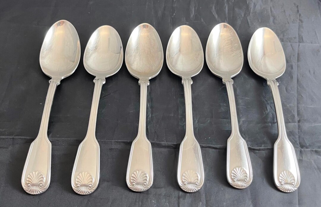Set of 6 Reed & Barton Stainless COLONIAL SHELL Place Soup Spoons - Etsy