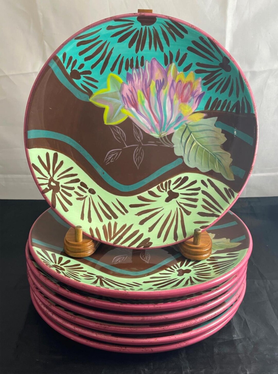 Set of 7 Tracy Porter VIVRE Hand Painted Salad Plates - Etsy