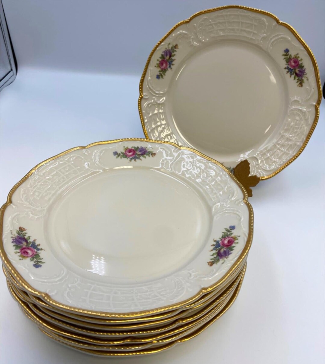 Rosenthal SANSSOUCI Ivory Floral Rose Serb Germany Salad / Dessert ...